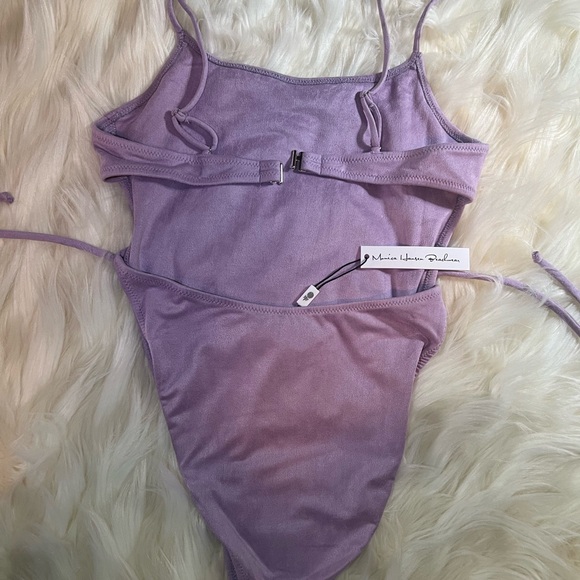 REVOLVE | Swim | Monica Hansen Beachwear Violet Suade Onepiece Swimsuit ...
